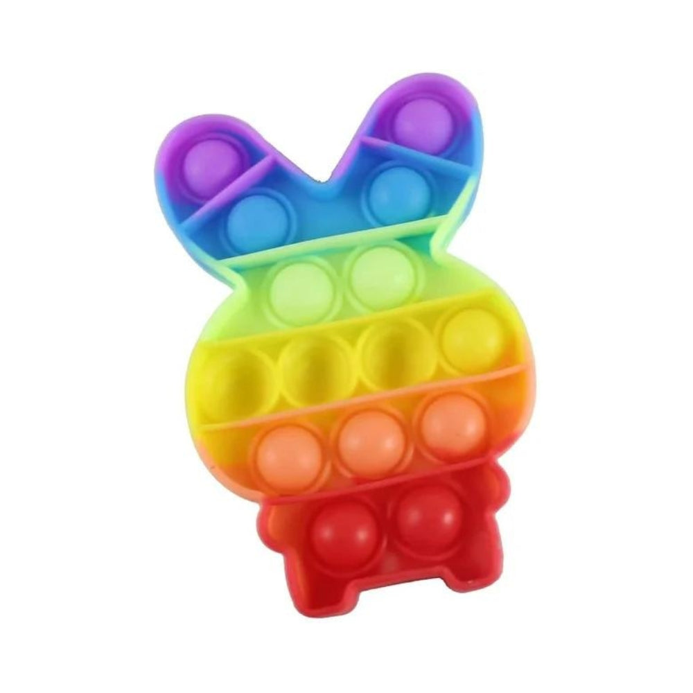 1 Small Rainbow Easter Bunny Bubble Pop Fidget Toy - Easter Themed Sma ...