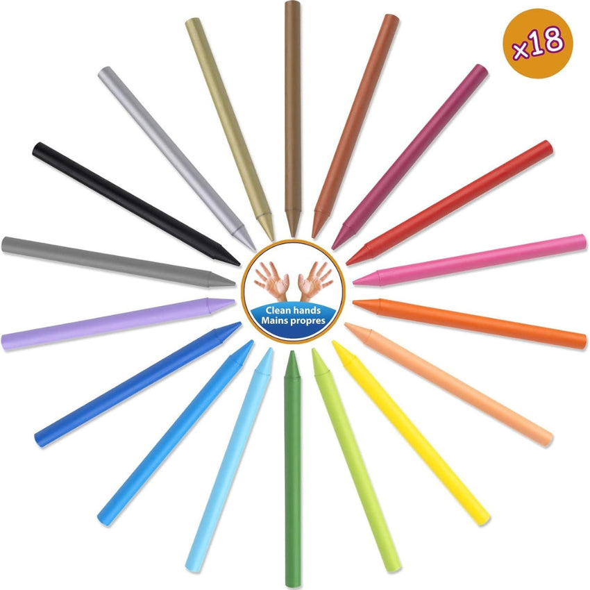 Bic Kids Decor Plastic Crayons - Assorted Colors, 18-Pack Cardboard Ca ...