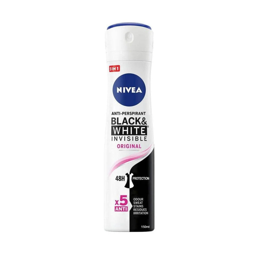 Nivea Deodorant Spray Black & White Invisible Original 150 ml – My Store